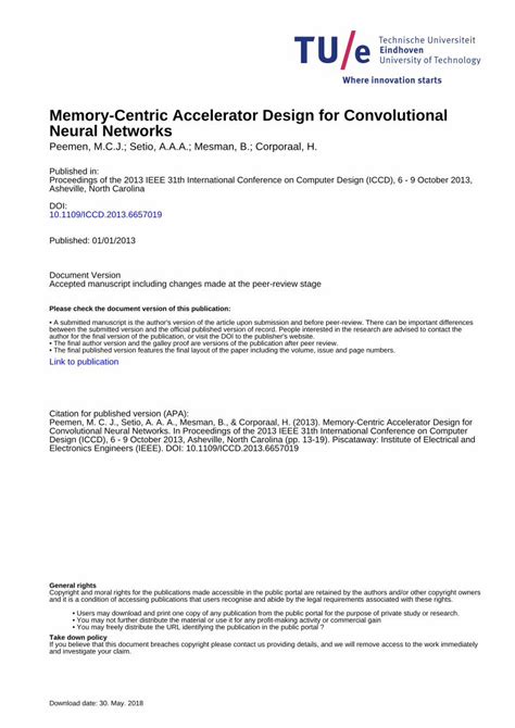 Pdf Memory Centric Accelerator Design For Convolutional Neural