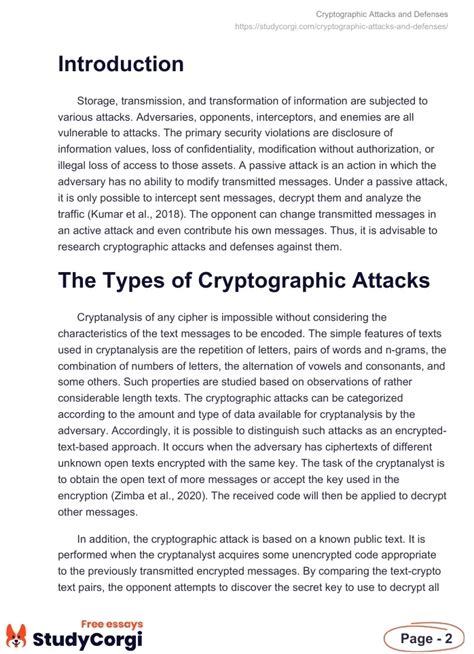 Cryptographic Attacks And Defenses Free Essay Example