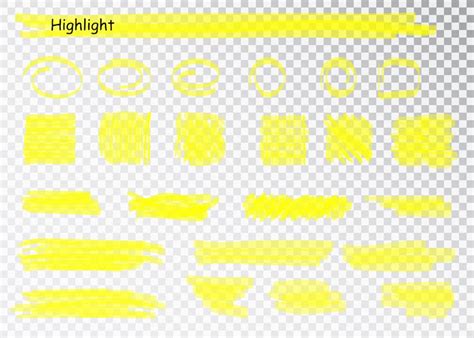 Premium Vector Yellow Highlighter Marker Strokes Brush Pen Underline