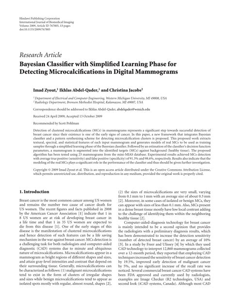 Pdf Bayesian Classifier With Simplified Learning Phase For Detecting
