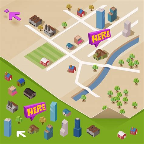 Premium Vector Pre Assembled Isometric Map