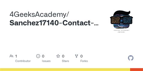 Github 4geeksacademy Sanchez17140 Contact List