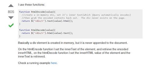 Htmlencode And Htmldecode In Jquery