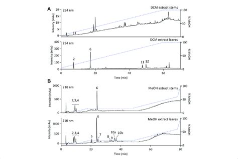 Hplc Pda Analysis Of The A Dichloromethane Dcm Or B Methanolic