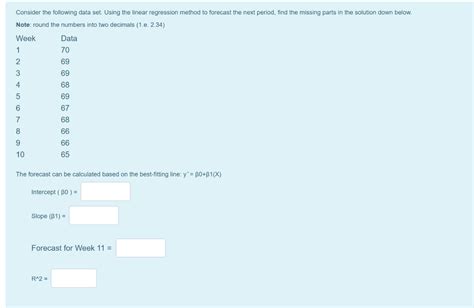 Solved Consider The Following Data Set Using The Linear Chegg Com
