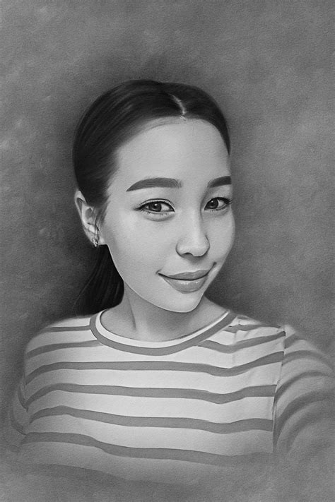 Женский чёрно белый портрет нарисованный в стиле Карандаш художник Виктория Drawing Body