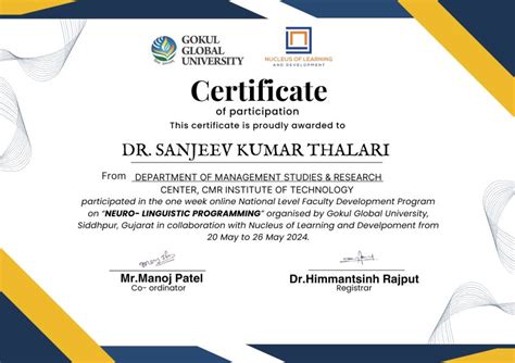 Nlp The New Attitude And Methodology Dr Sanjeev Kumar Thalari