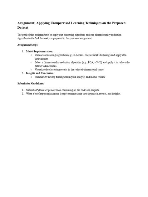 Assignment Unsupervised Learning Pdf