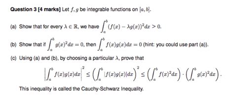 solved question 3 [4 marks] let fog be integrable functions