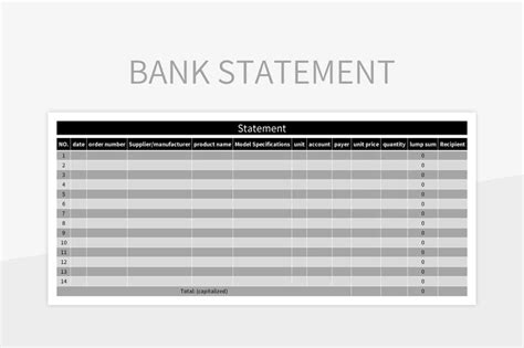 Bank Statement Finance Excel Template And Google Sheets File For Free Download Slidesdocs