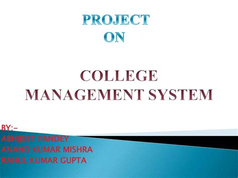 College Administration Management System Ppt