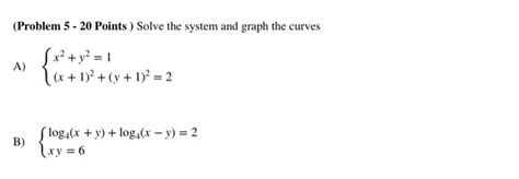 Solved Problem 5 20 Points Solve The System And Graph
