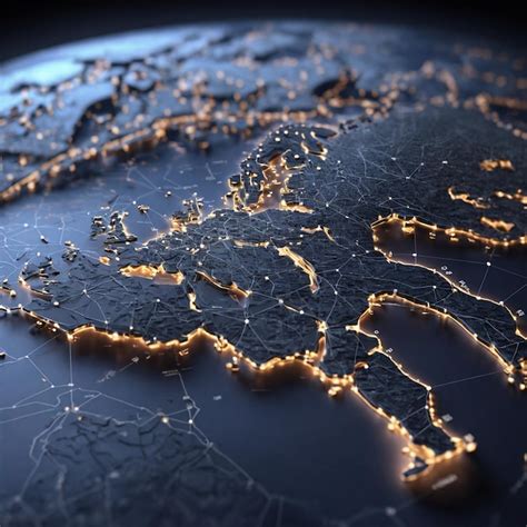 Premium Photo A Digital Map Of World Showcasing Key Cities And