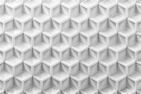 Seamless Cube White Pattern Modern Abstract Design Repeating Geometric