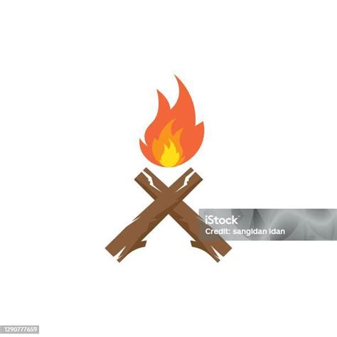 Desain Ilustrasi Ikon Vektor Api Unggun Kayu Ilustrasi Stok Unduh Gambar Sekarang Alam Alam