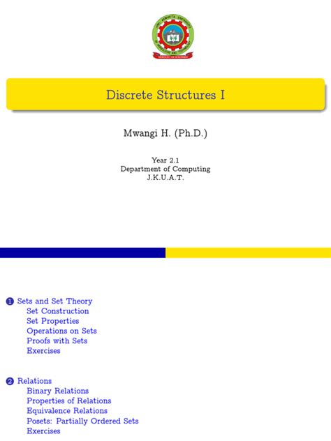 Discrete Structures Part2 Pdf Set Mathematics Numbers