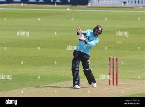 London Uk 28th May 2023 Surreys Sunil Narine Hits A Straight Six