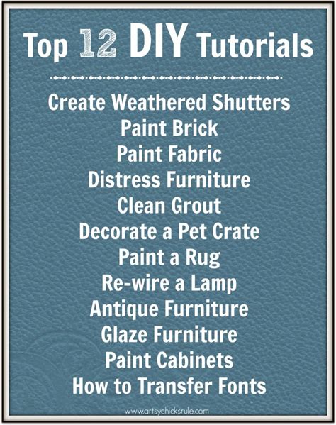 Top 12 Diy Tutorials A Collection Artsy Chicks Rule®