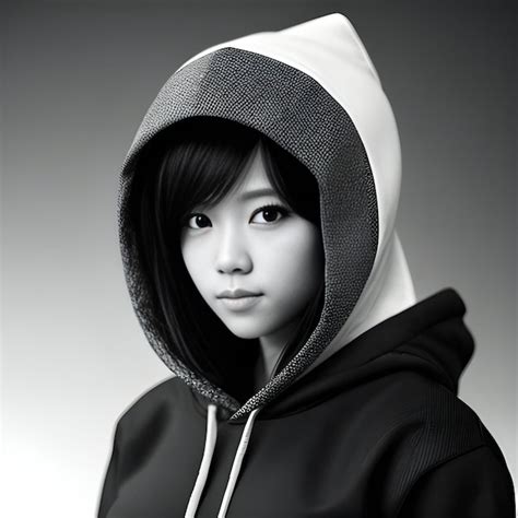 Premium Photo Portrait Of A Beautiful Asian Girl In Black And White