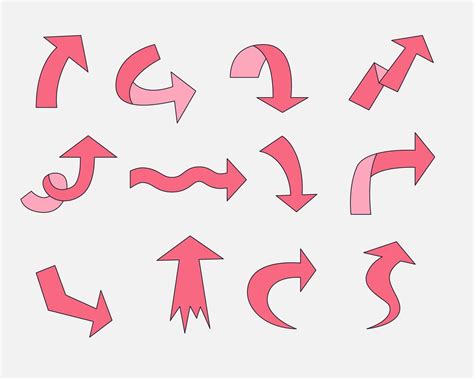 Collection Of Various Directional Arrows In Pink Hues 60537819 Vector