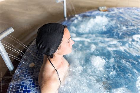 Woman Relaxing In A Pool In A Summer Day By Stocksy Contributor Sky Blue Creative Stocksy