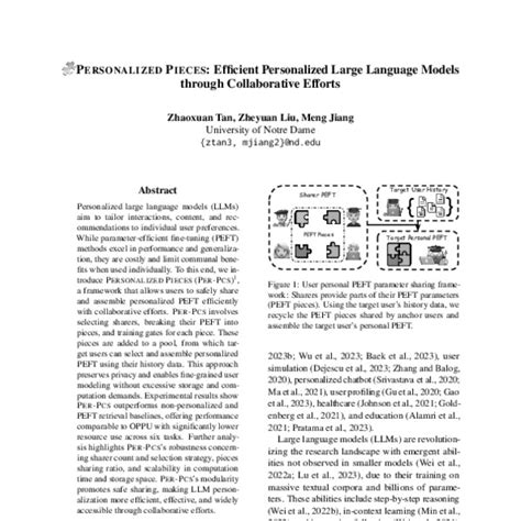 Personalized Pieces Efficient Personalized Large Language Models Through Collaborative Efforts