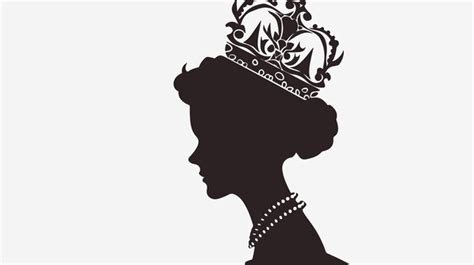 Elegant Silhouette Of Queen On White Background Premium Ai Generated