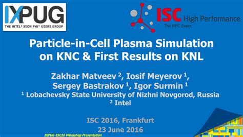 Pdf Particle In Cell Plasma Simulation On Knc And First Results On Knl