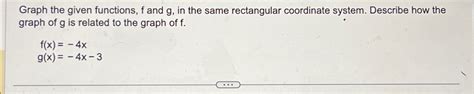 Solved Graph The Given Functions F And G In The Same Chegg