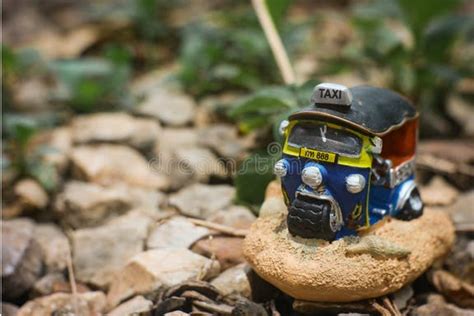 Thai Tuk Tuk Model With Natural Background And Marketing Space Stock