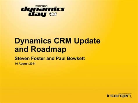 Dynamics Day 11 Dynamics Crm Update And Roadmap Ppt