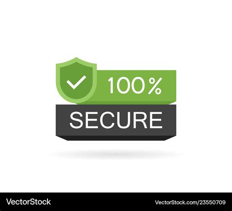100 Secure Button Badge For Commerce Website Vector Image