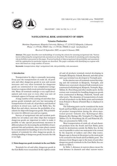 Pdf Navigational Risk Assessment Of Ships