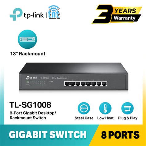 Tp Link 8 Port Gigabit Desktop Rackmount Switch 10 100 1000Mbps RJ45 Ports Lazada