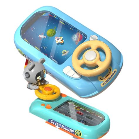 스티어링 휠 시뮬레이션 운전 장난감 퍼즐 전기 데스크탑 게임 콘솔 레이싱 게임 장난감 피하기 어린이 장난감 선물 전자 장난감