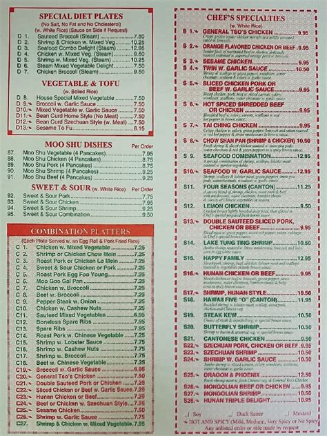 Handy Kitchen Chinese Restaurant Menu Lunch Specials And More