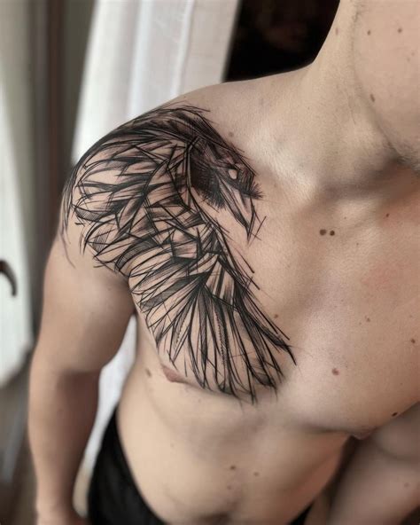 Flying Crow Tattoos On Back