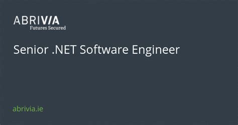Seniorsoftwareengineer Dotnet Remotework Ciara M