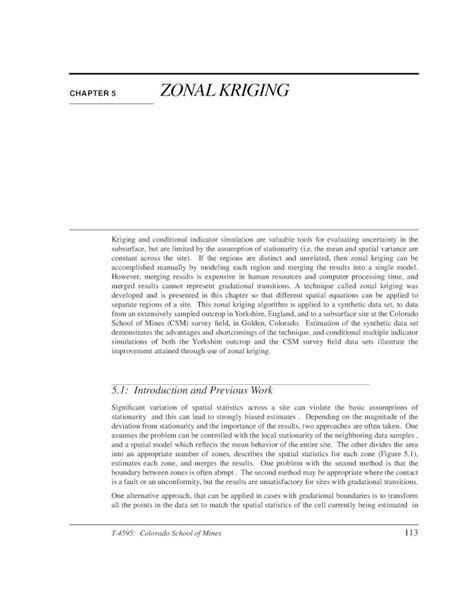 pdf zonal kriging · chapter 5 zonal kriging kriging and conditional