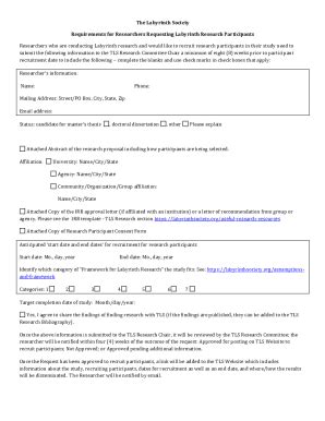 Fillable Online TLS Application To Request Research Participants Docx