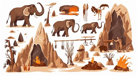Ancient Stone Age Concepts Primitive Evolution Premium Ai Generated Vector