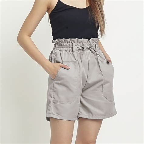 Jual Celana Pendek Hot Pants Wanita Celana Pendek Highwaist Wanita Hotpants Pinggang Karet