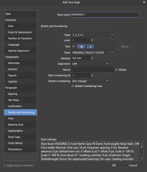 Affinity Publisher Heading 2 Continues Numbering From Heading 1 Desktop Questions Macos And