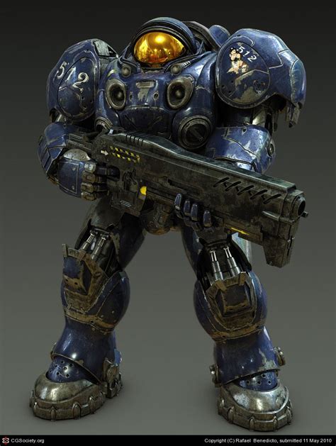Starcraft Terran Marine By Rafael Benedicto 3d Cgsociety Starcraft Terran Starcraft