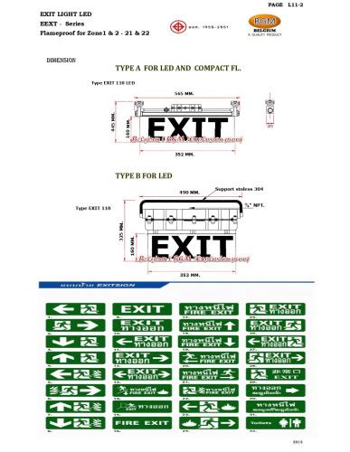 BGM Exit LIGHT LED x W Flameproof for Zone Back Up hr รน EEXT A