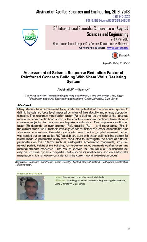 Assessment Of Seismic Response Reduction Factor Of Reinforced Concrete Building With Shear Walls