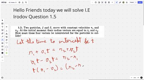 Ie Irodov Question 15 Youtube