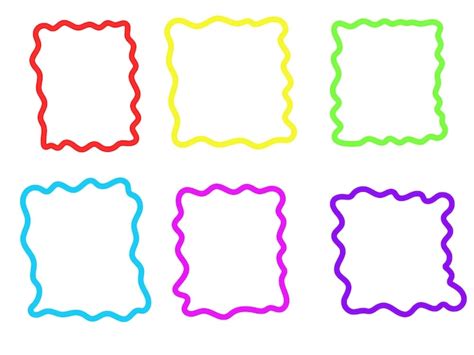 Conjunto De Caixas De Texto Coloridas Com Quadros Desenhados à Mão