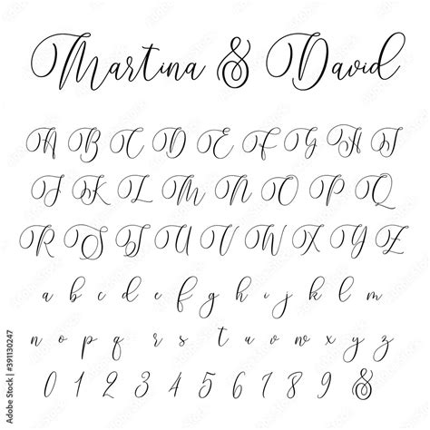 Wedding Script Cursive Vector Font Stock Vector Adobe Stock