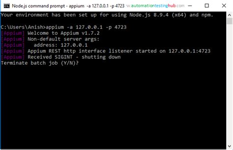 How To Start And Stop Appium Server From Command Prompt Lopoil